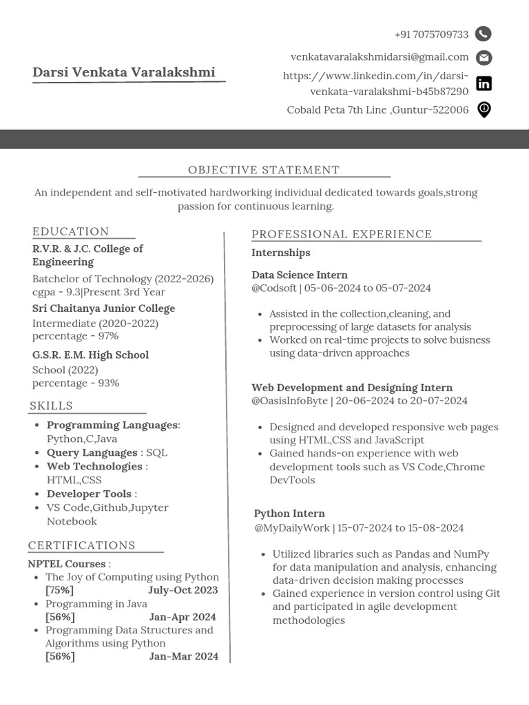 Darsi Venkata Varalakshmi - Doc | PDF | Python (Programming Language ...