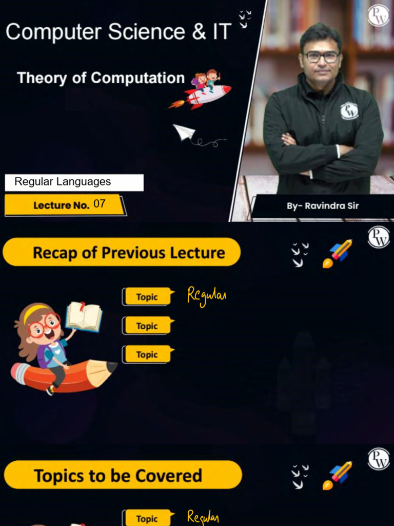 Regular Languages 07 Class Notes | PDF