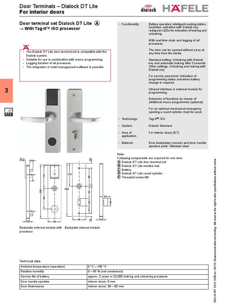Catalogue of Dialock - DT-Lite ISO Tag - It | PDF | Door | Lock ...