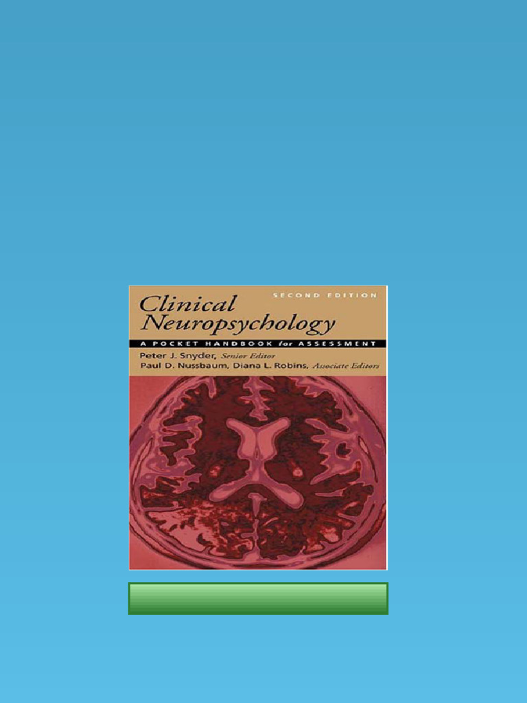 (Ebook) Clinical Neuropsychology: A Pocket Handbook For Assessment - 2nd Edition by Peter J ...
