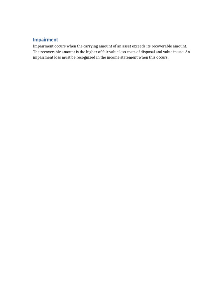 Asset Impairment Recognition | PDF