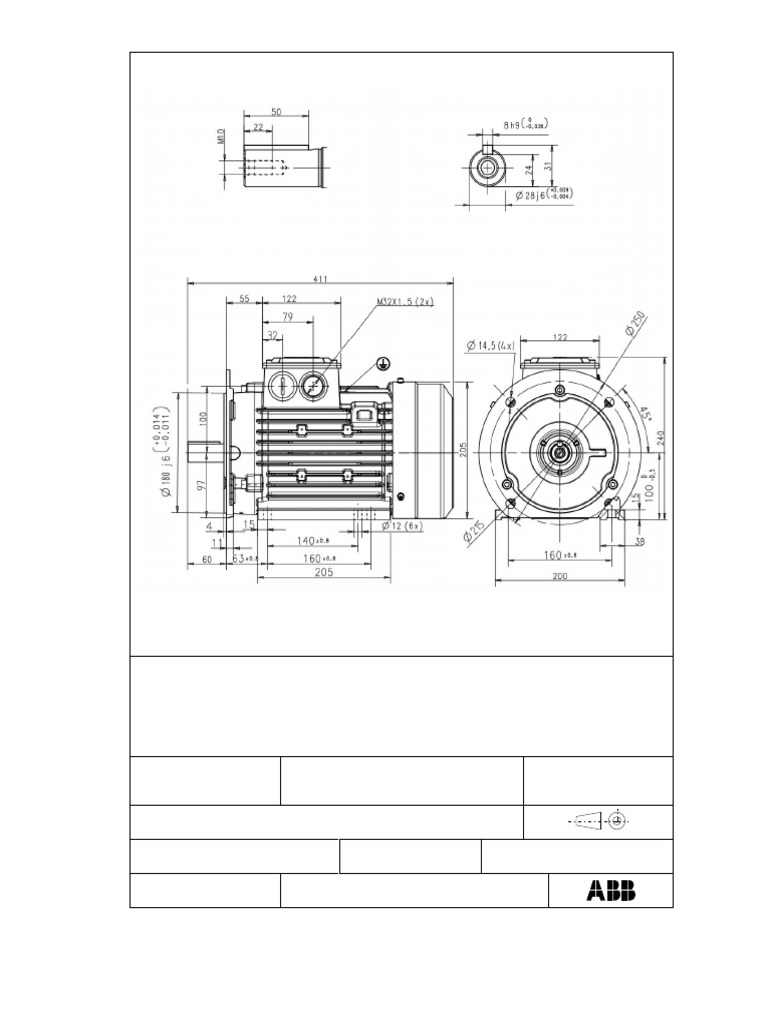 Dim - Print M2BAX 100LK - 2-6 IM B35, V15, V36, T.box Top, Flat Bottom ...