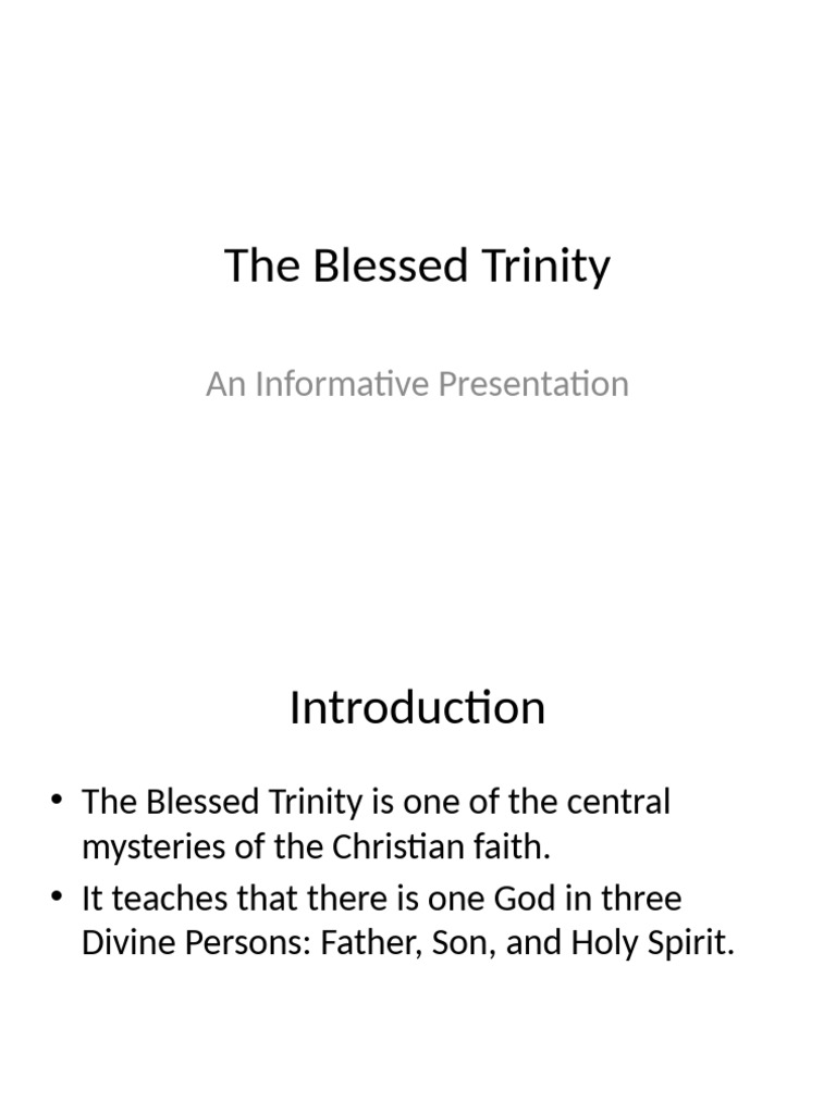 Understanding the Blessed Trinity | PDF