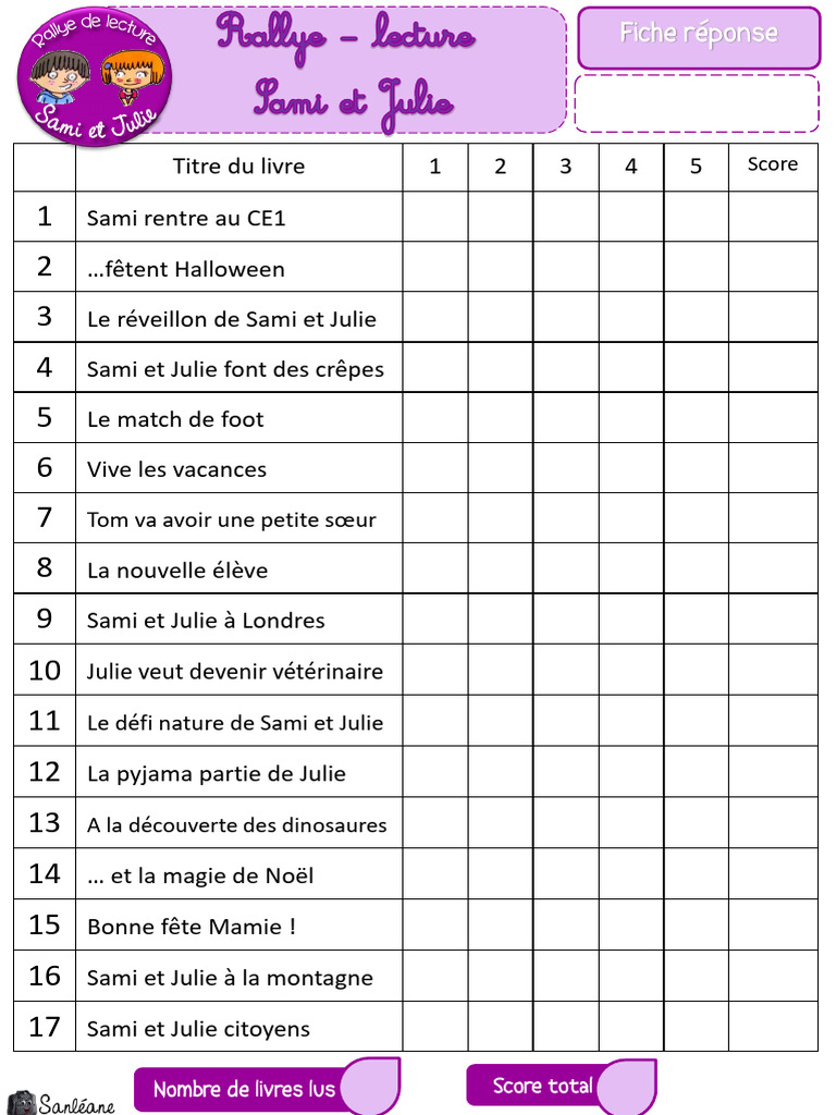 Rallye Lecture : Sami et Julie CE1 | PDF