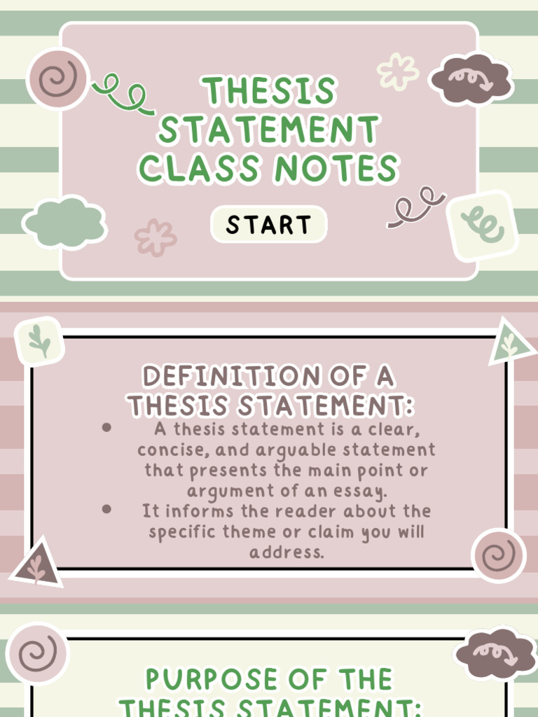 Thesis Statement Class Notes 20231001 074050 0000 | PDF | Essays | Thesis