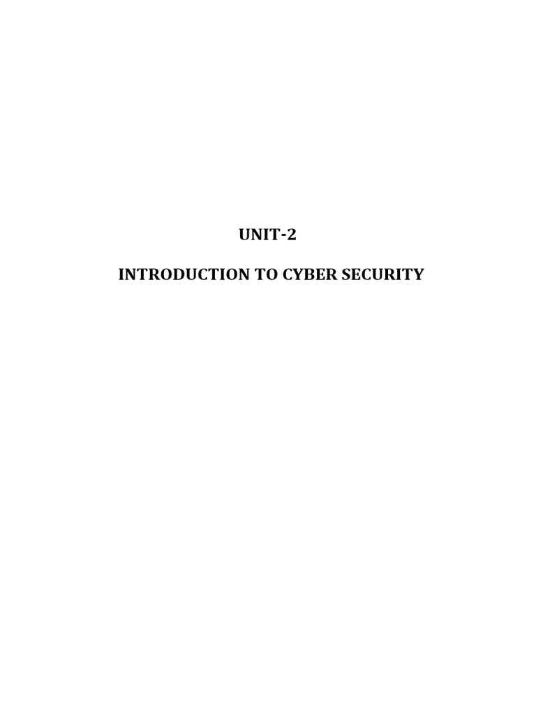 IV-i Sct-Unit 2 Introduction To Cyber Security | PDF | Password | Security