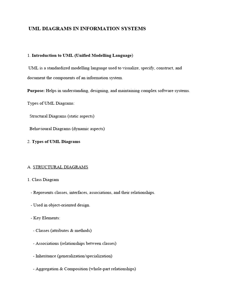UML Diagrams for Information Systems | PDF | Class (Computer ...