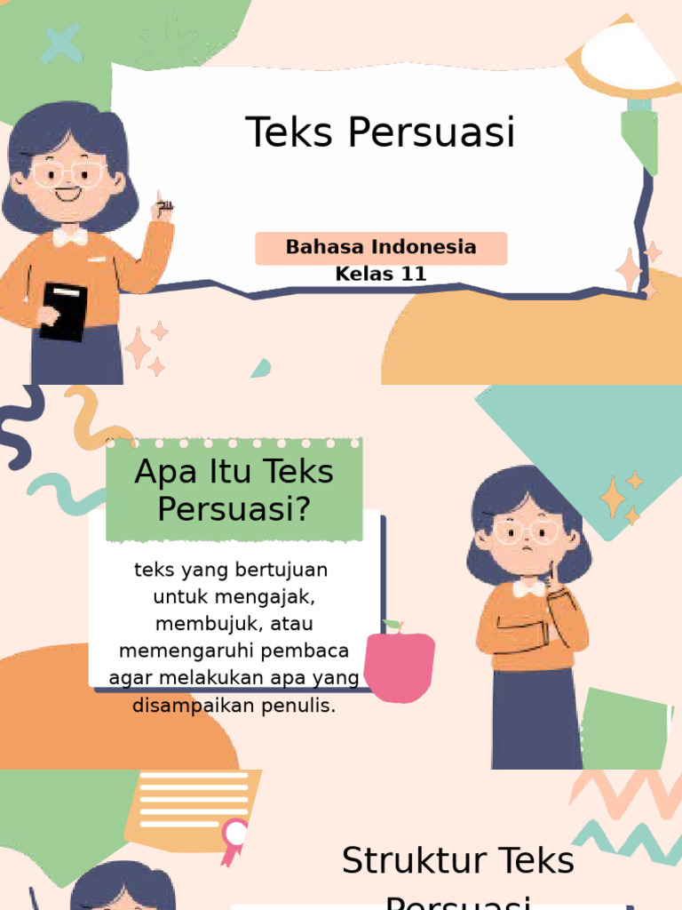 Memahami Poster Sebagai Jenis Teks Persuasi Presentasi Krem Hijau ...