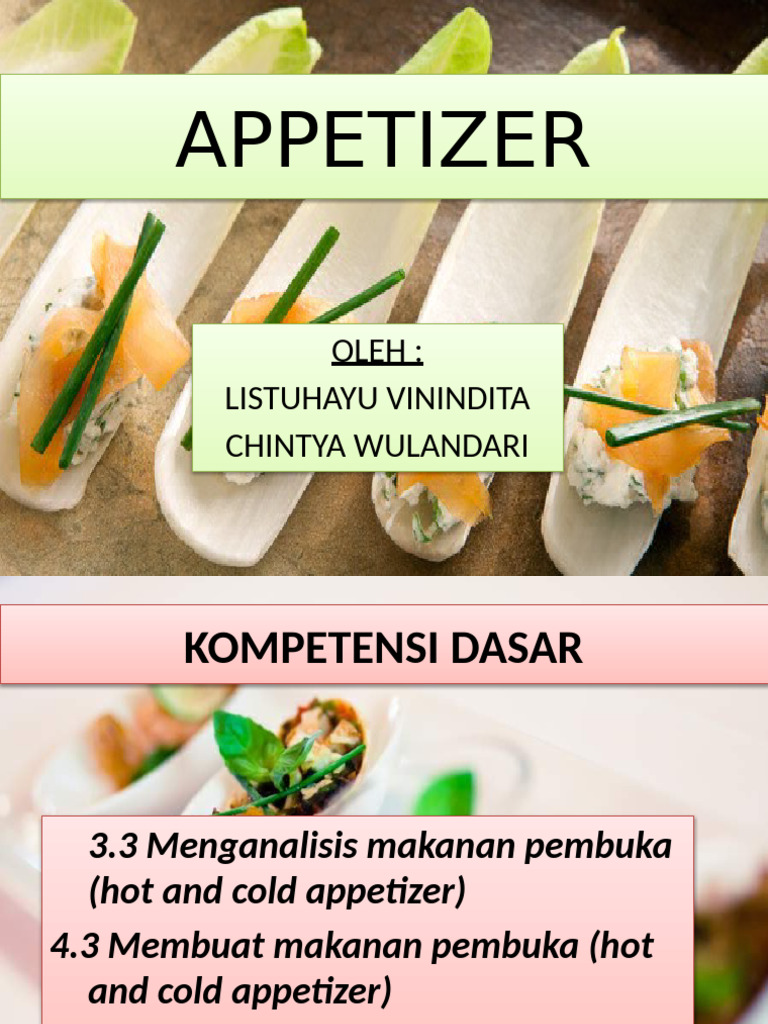 Analisis dan Pembuatan Appetizer | PDF