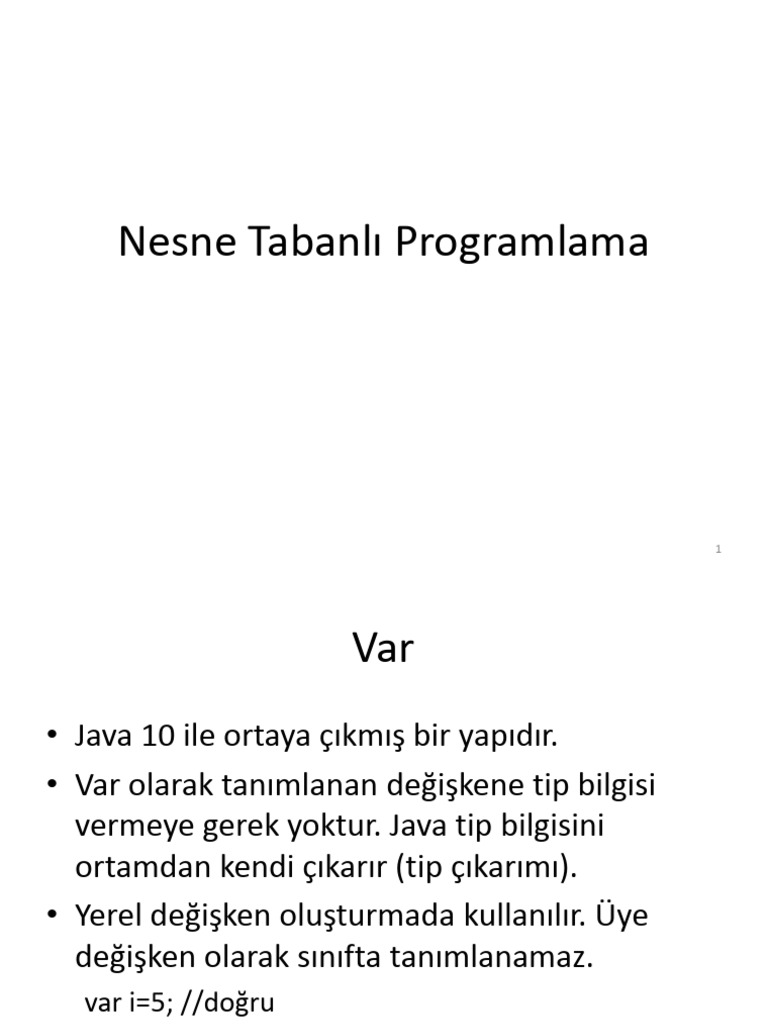 Nesne Tabanli Programlama h2 | PDF