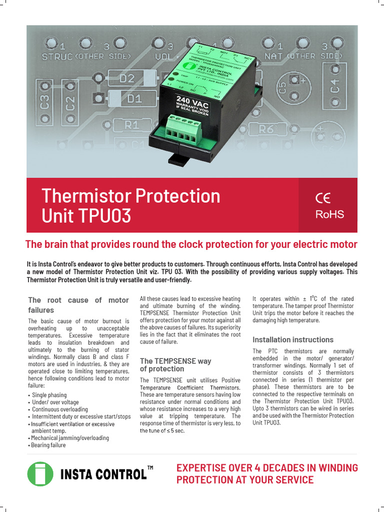 Thermistor Protection Unit TPU03 Overview | PDF | Electric Generator ...