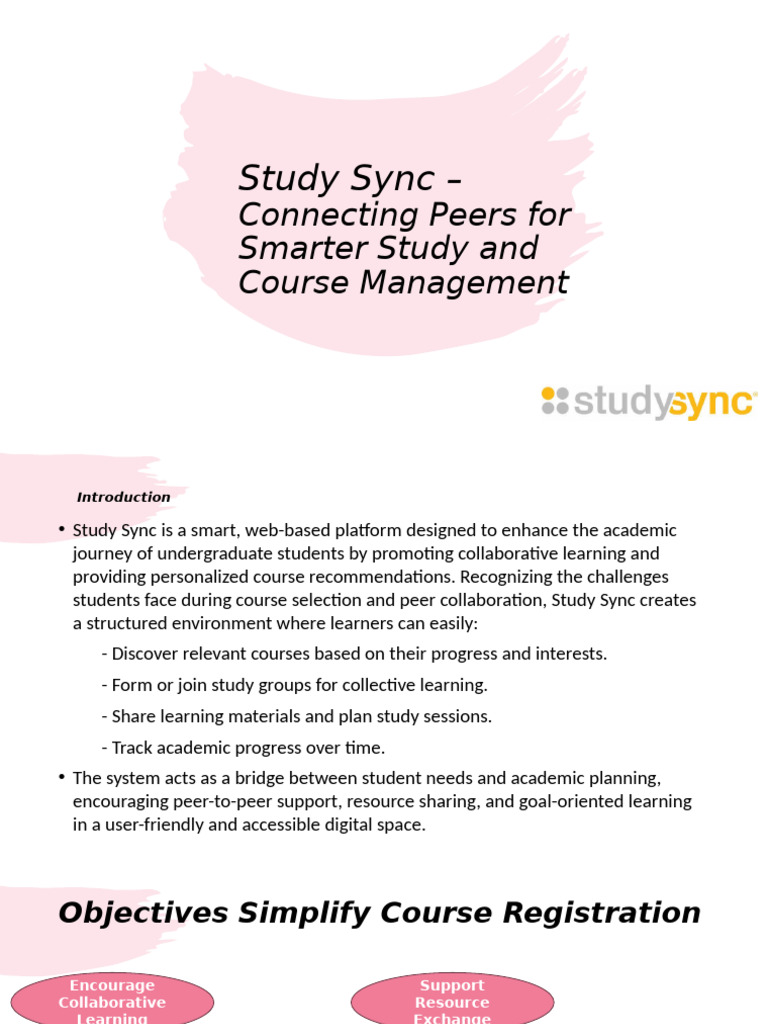 Study Sync - Connecting Peers For Smarter Study | PDF | Artificial ...