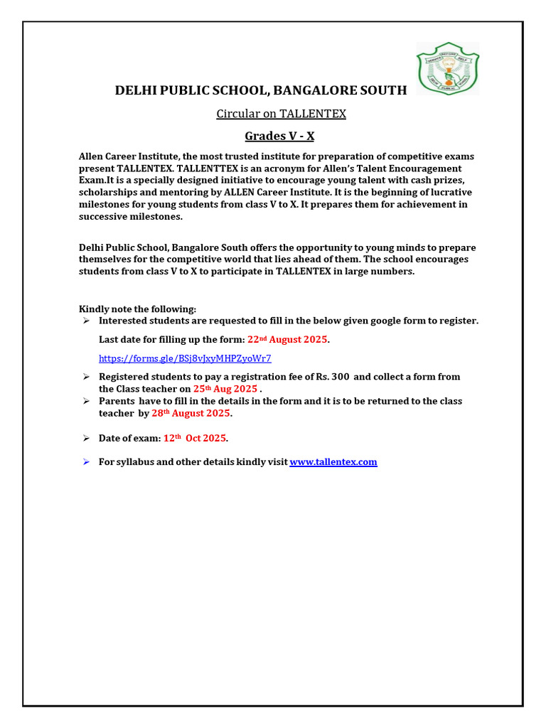 Tallentex 2025 Registration Details | PDF