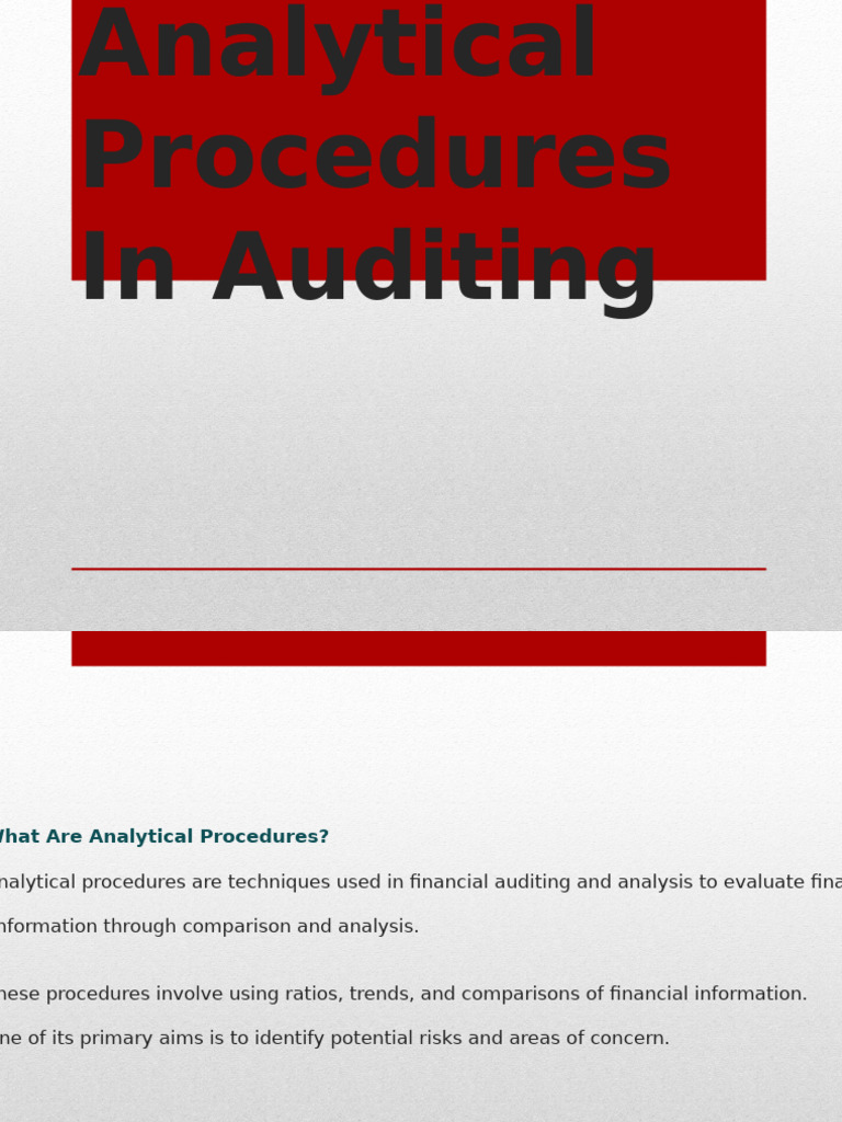 Analytical Procedures in Auditing 6th Sem | PDF | Audit | Business