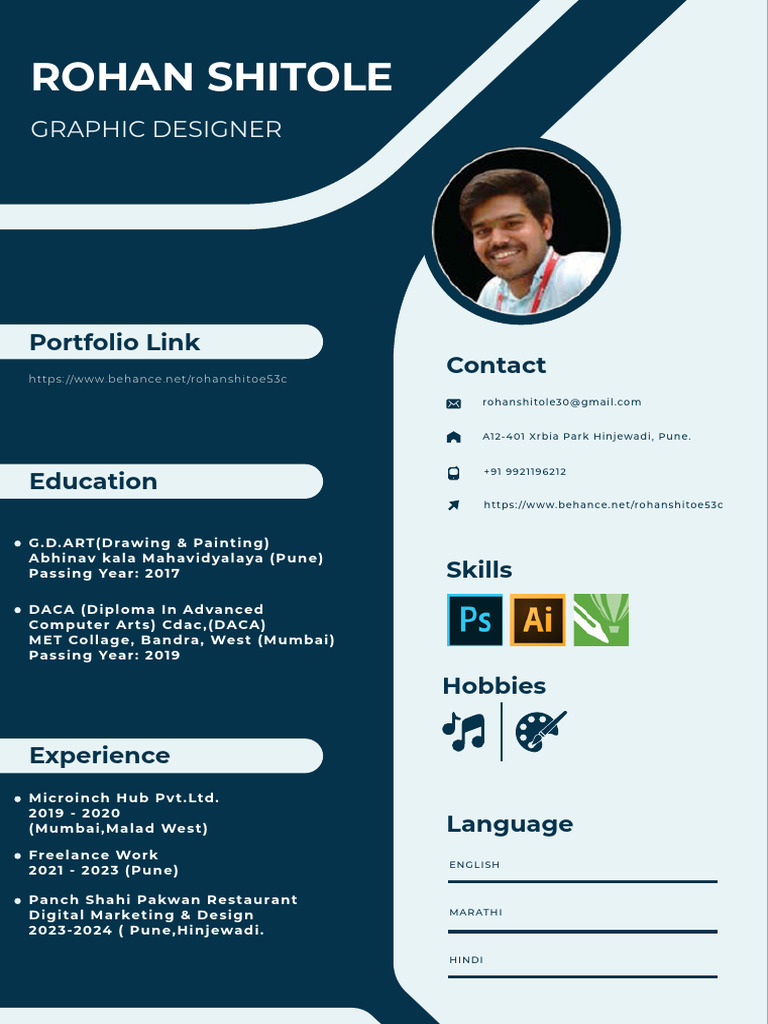 Rohan Shitole Graphic Designer Resume | PDF