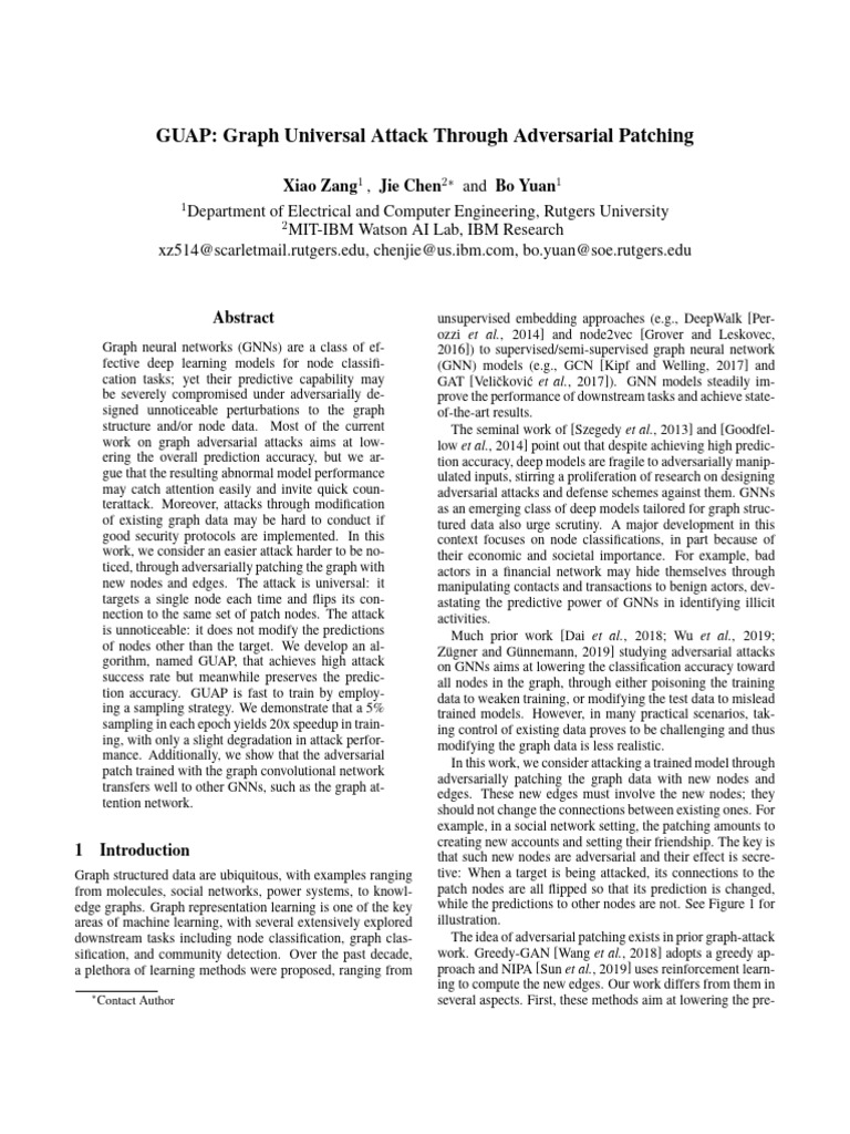 Graph Universal Attack Through Adversarial Patching | PDF | Matrix ...