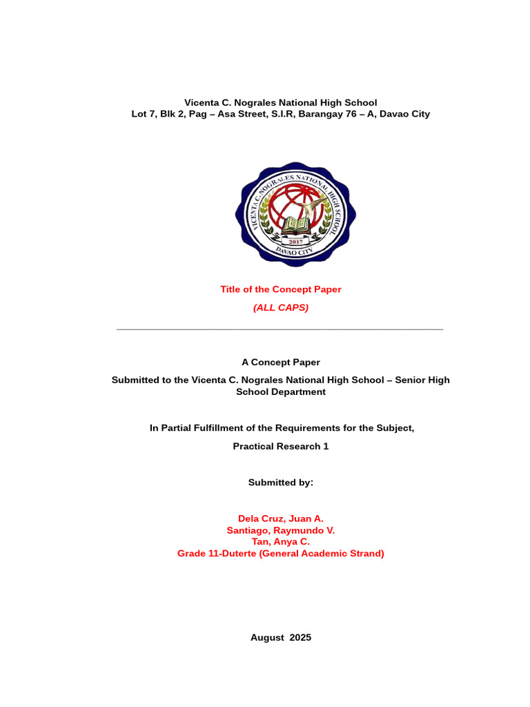 Project Proposal Concept Paper Guide | PDF