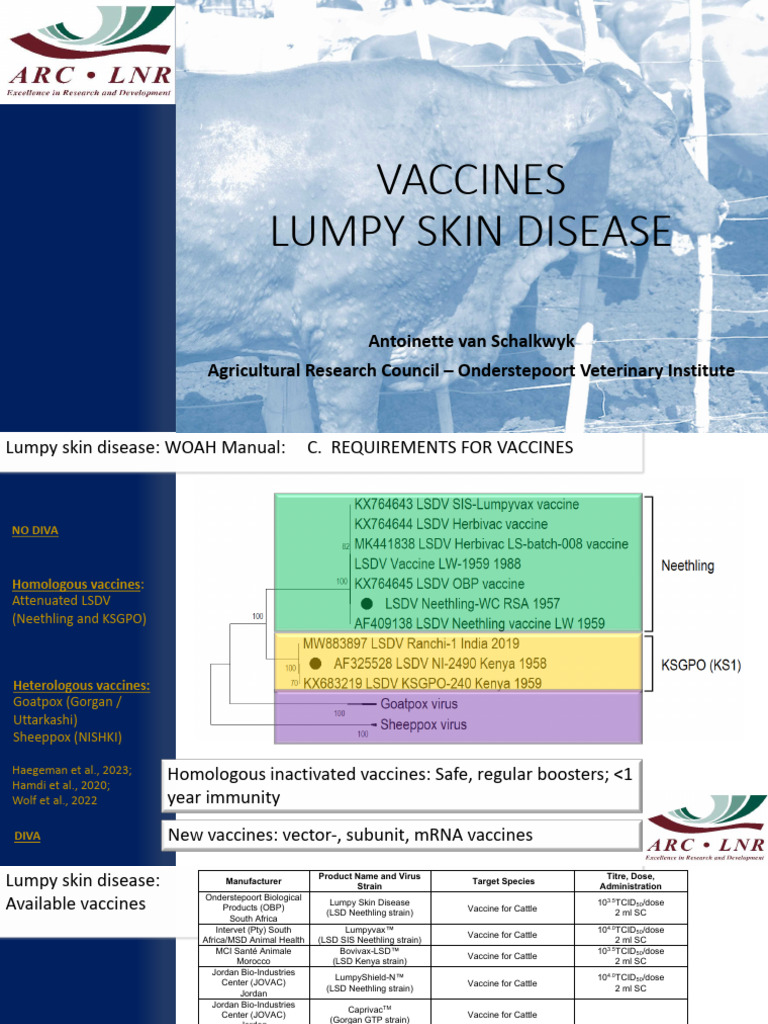 Lumpy Skin Disease Vaccine Overview | PDF | Vaccines | Dna Sequencing
