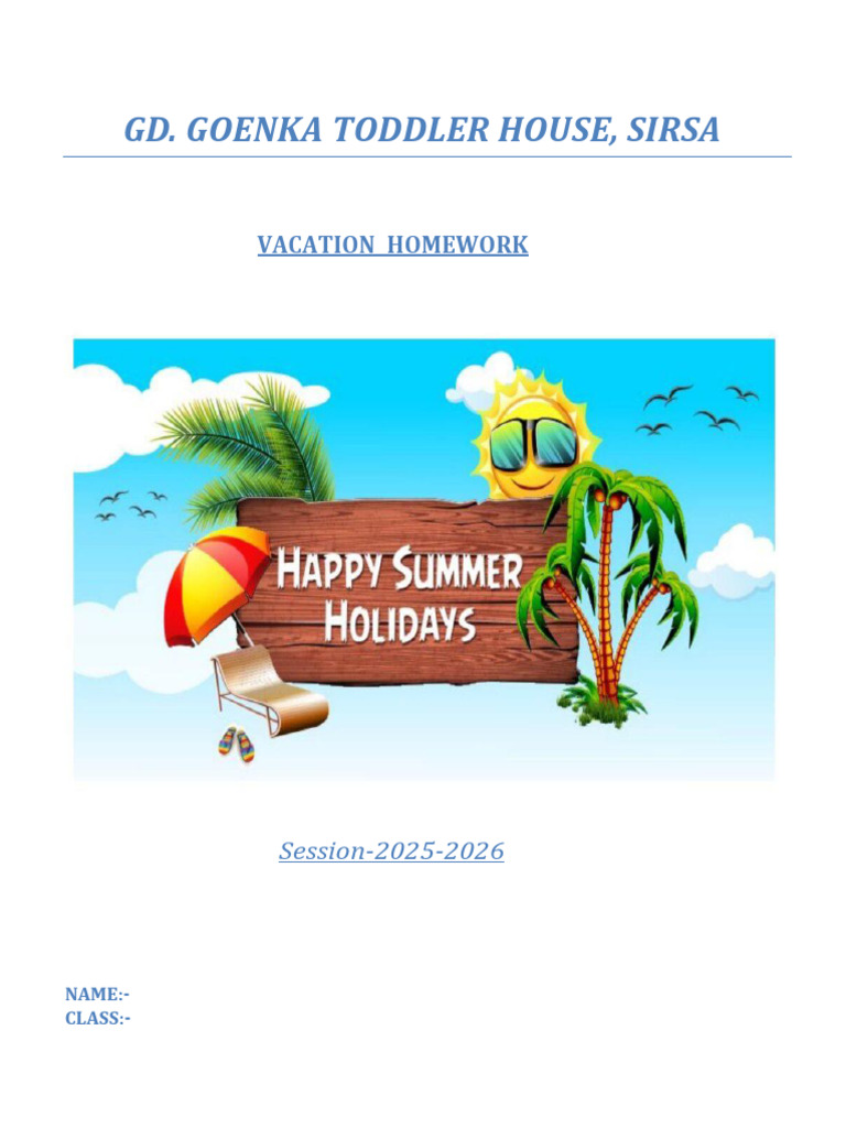 LKG Summer Holiday Homework Guide | PDF