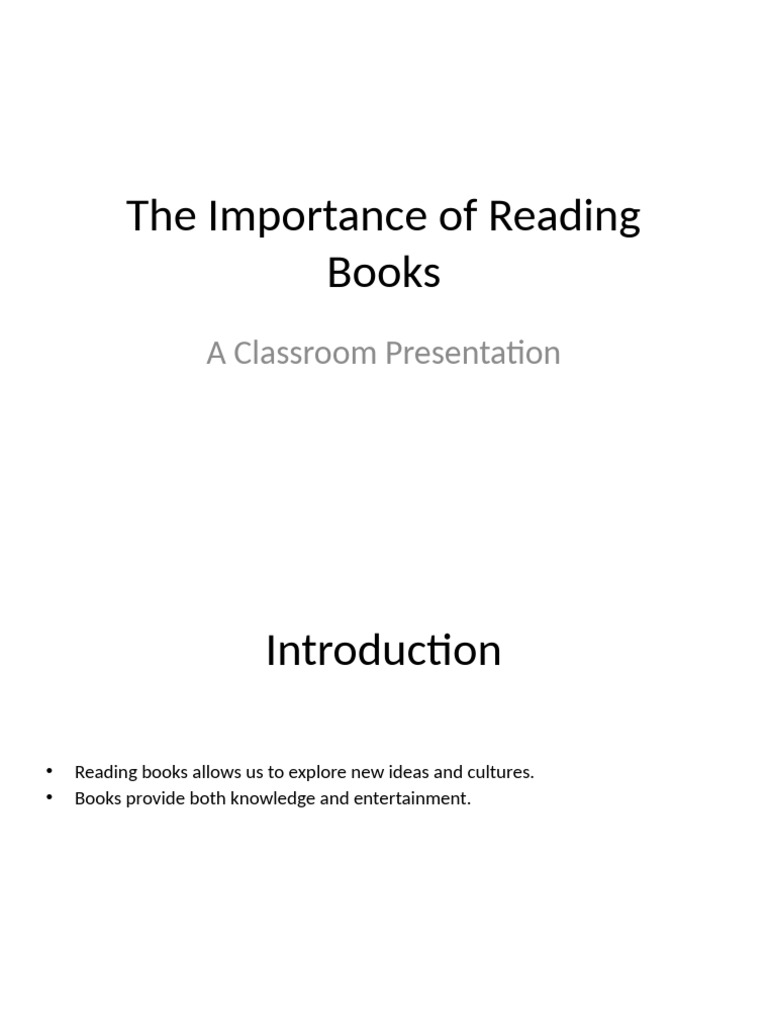 Reading Books Presentation | PDF
