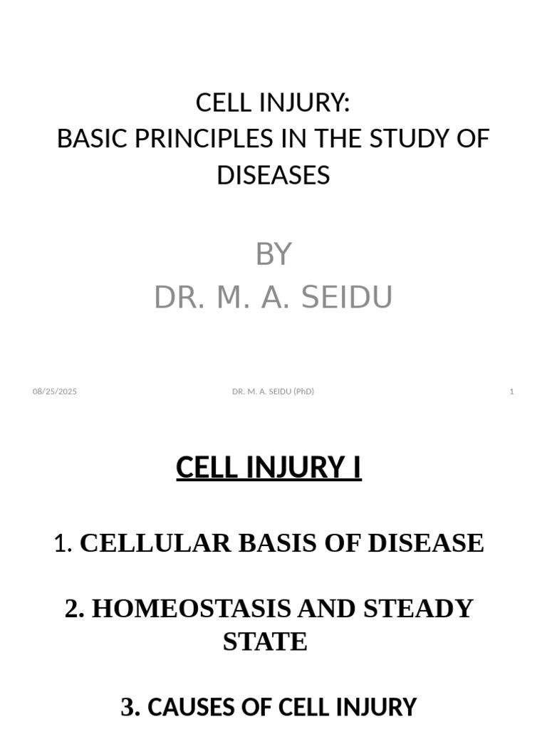 LECTURE II. Cell Injury &causes | PDF | Adenosine Triphosphate ...