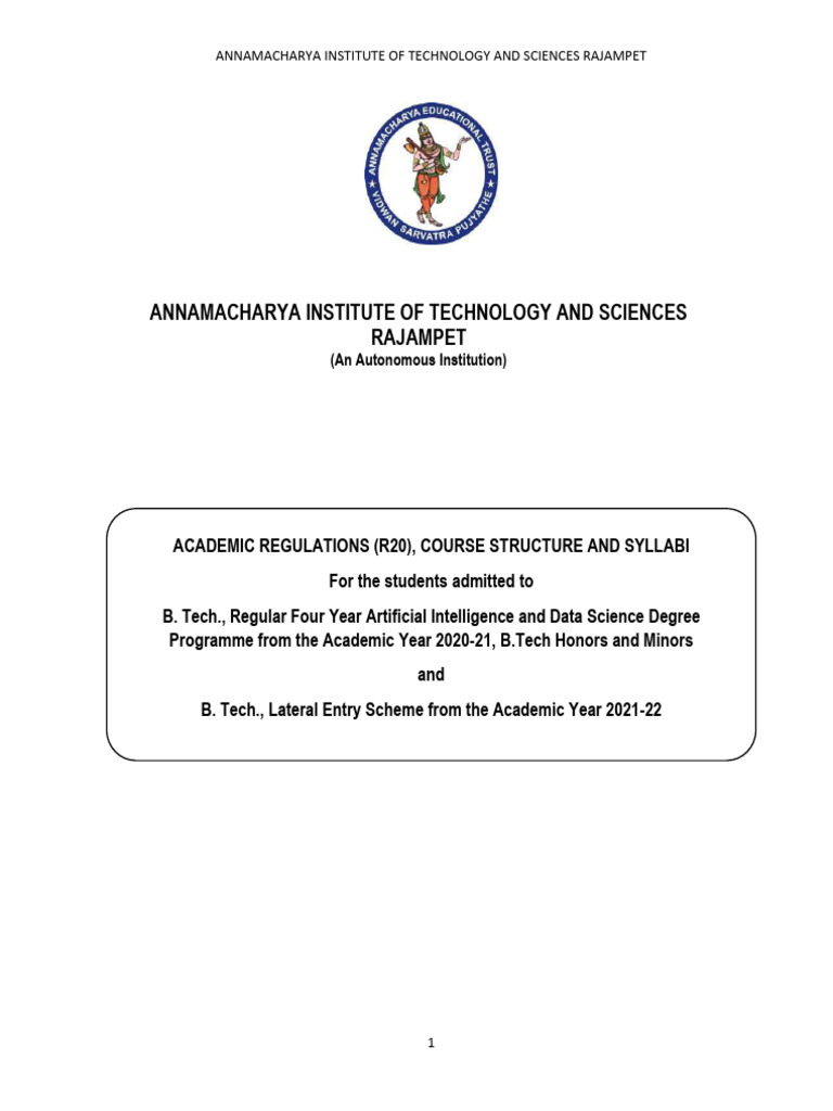 AI DS Compressed | PDF | Course Credit | Academic Degree