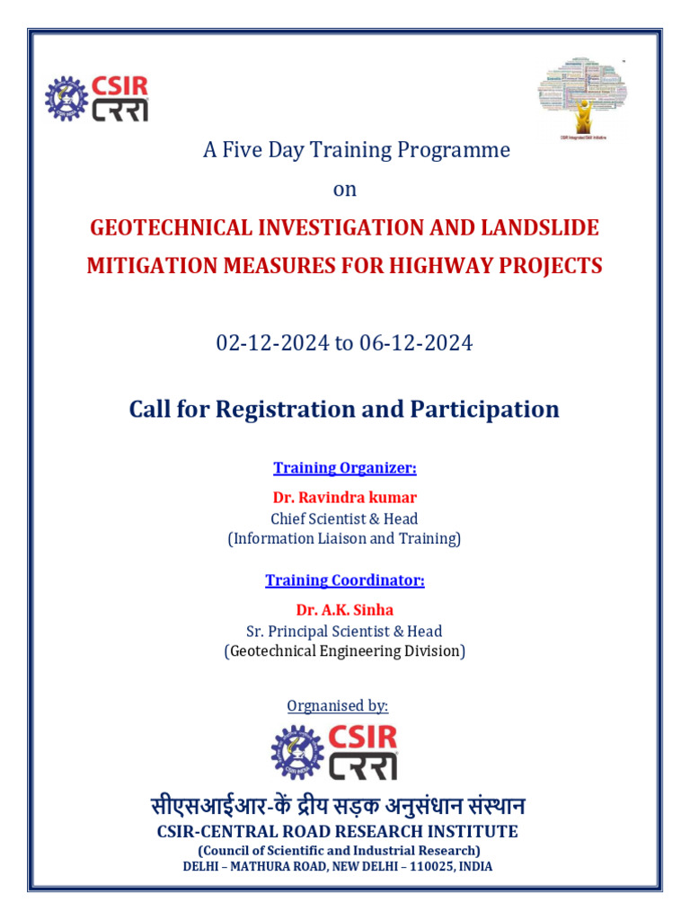 Geotechnical Training for Landslide Mitigation | PDF | Geotechnical ...