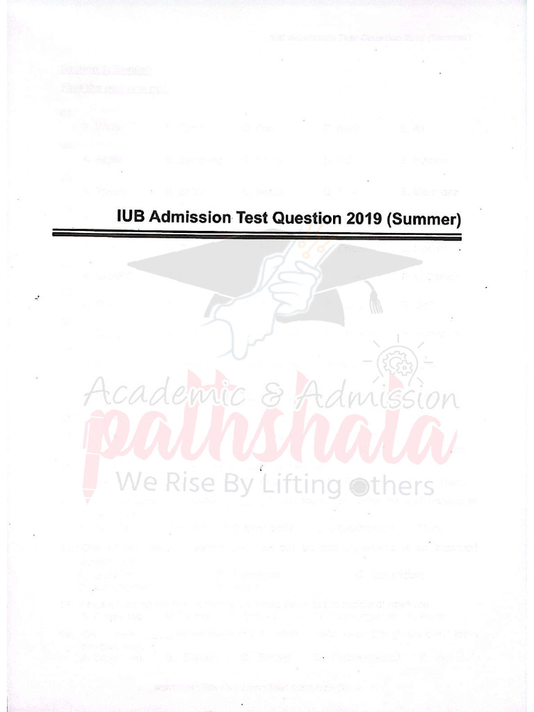 IUB 2019 (Summer) | PDF