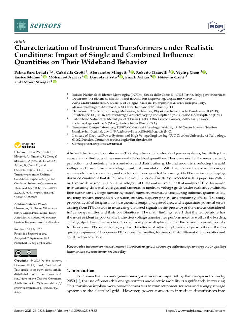 Characterization of Instrument Transformers Under | PDF | Transformer ...