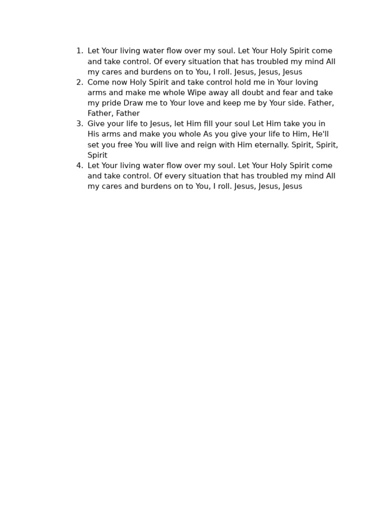 Let Your Living Water Flow Lyrics | PDF
