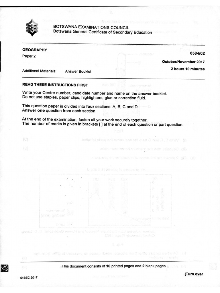 Geography Paper 2 2017 Bgcse Pdf