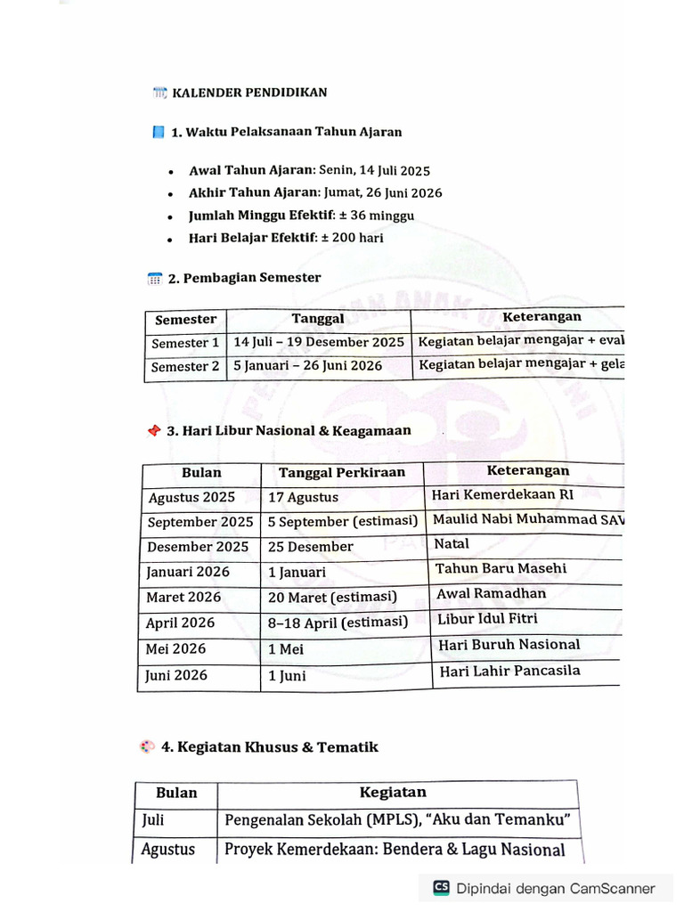 Kalender Pendidikan | PDF
