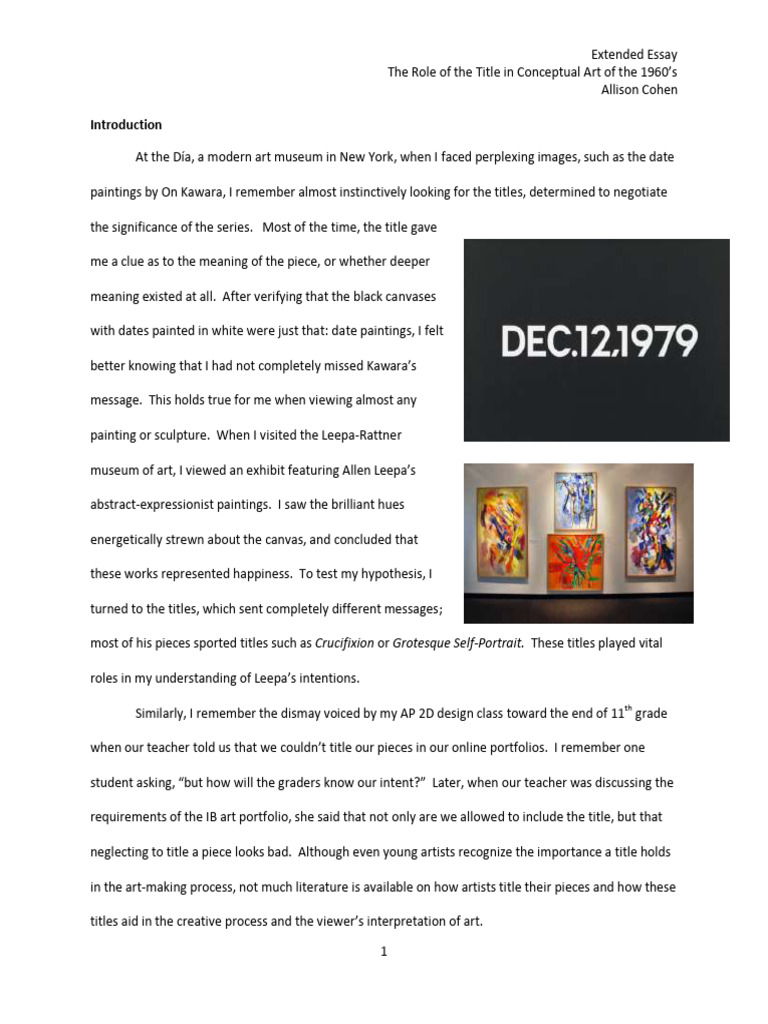 Title's Impact in 1960s Conceptual Art | PDF | Image | Cubism