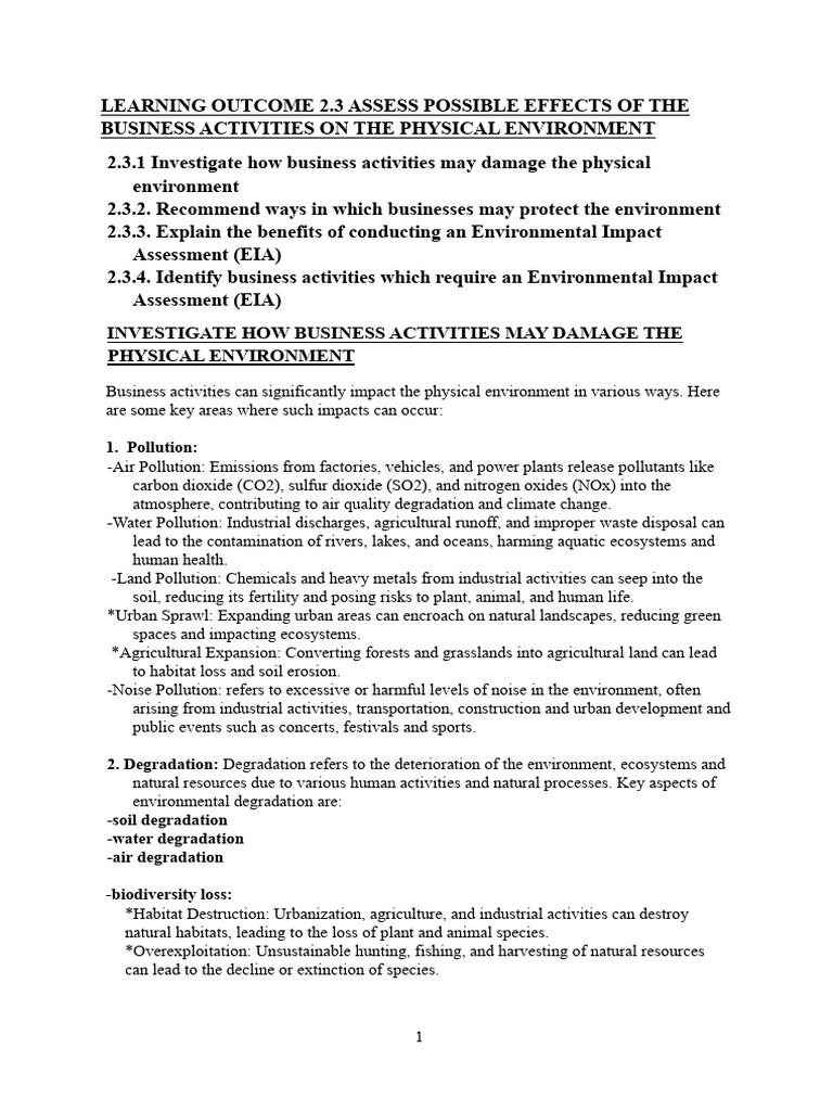 Physical Environment | PDF | Waste | Environmental Degradation
