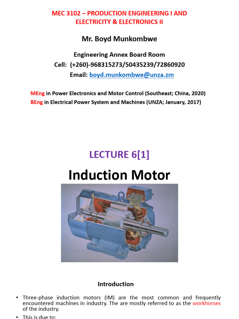 Induction Motor Principles and Operation | PDF | Electric Motor ...