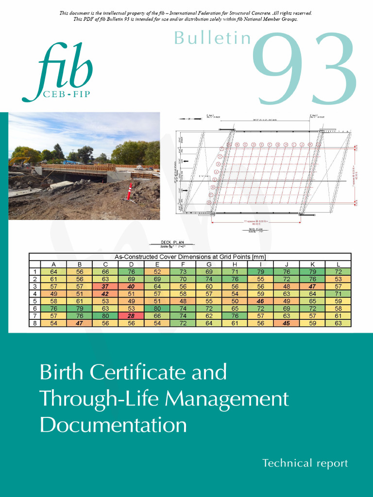 Fib Bulletin - 93 - Birth Certificate and Through-Life Management Documentation | PDF ...