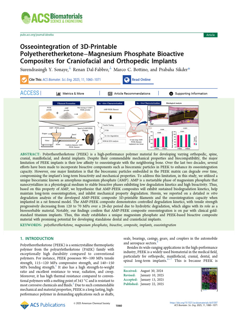 35... Sonaye Et Al 2025 Osseointegration of 3d Printable Polyetheretherketone Magnesium ...