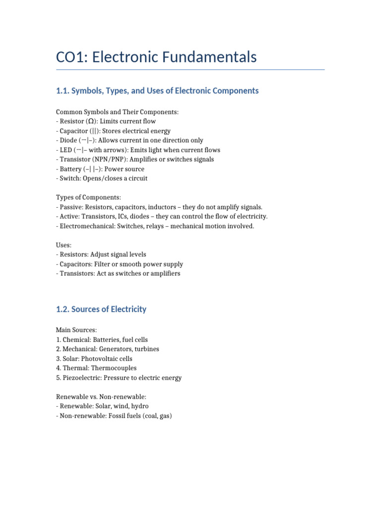 Electronic Components and Testing Guide | PDF | Electronic Component ...