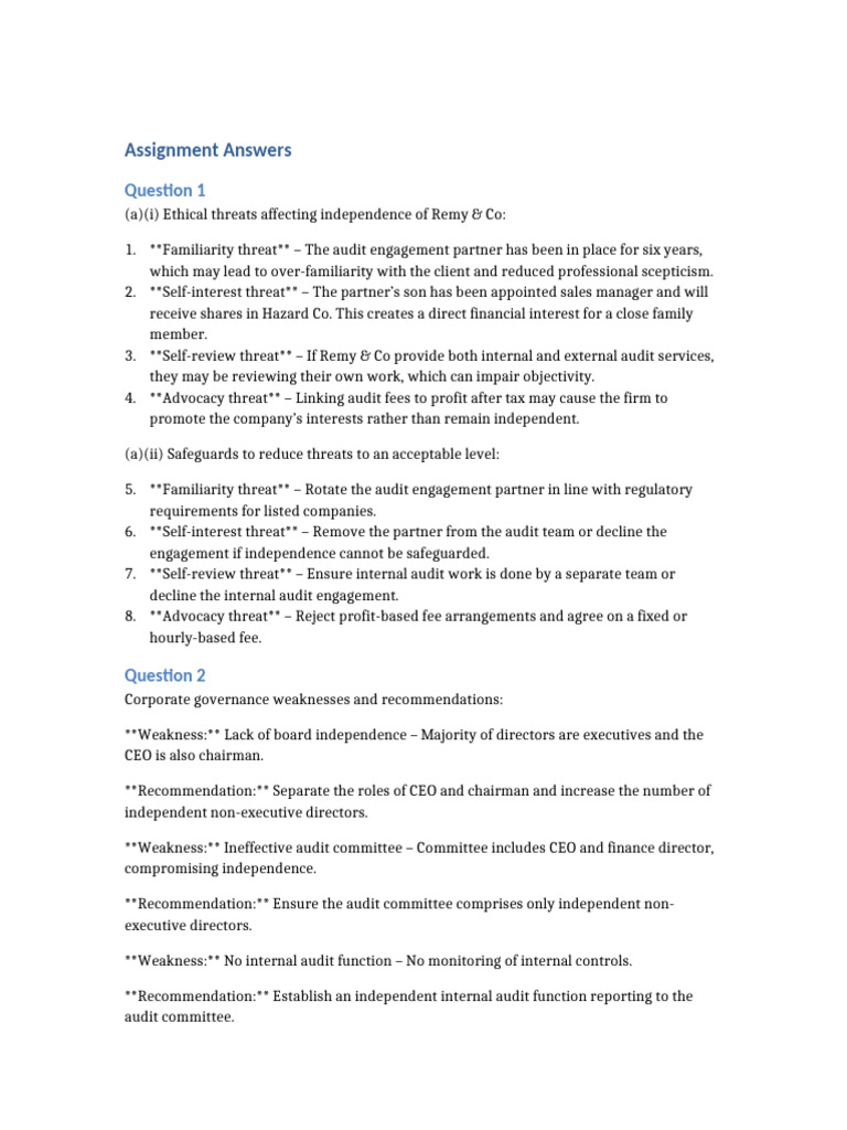 Assignment Answers | PDF