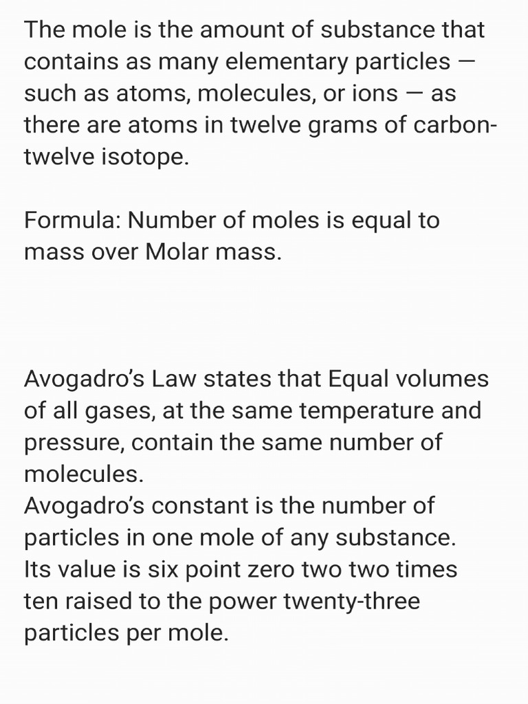 GCE Chemistry Critical Formulas You Need To Know | PDF