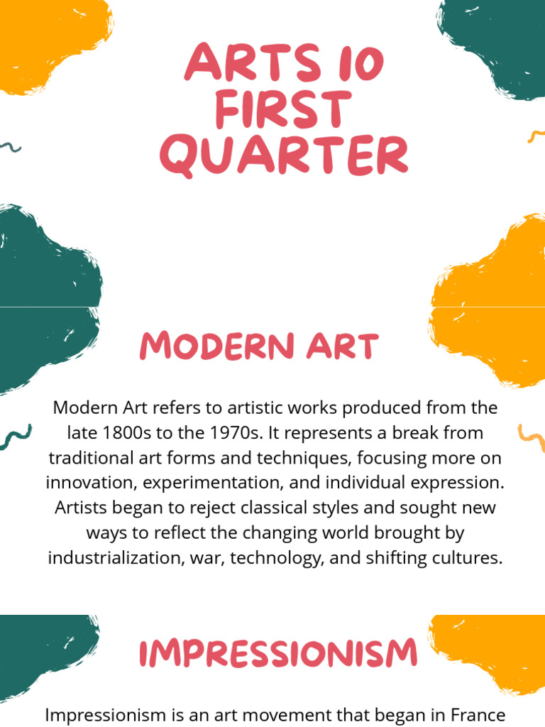 ARTS 10 Impressionism Post Impressionism | PDF | Expressionism ...