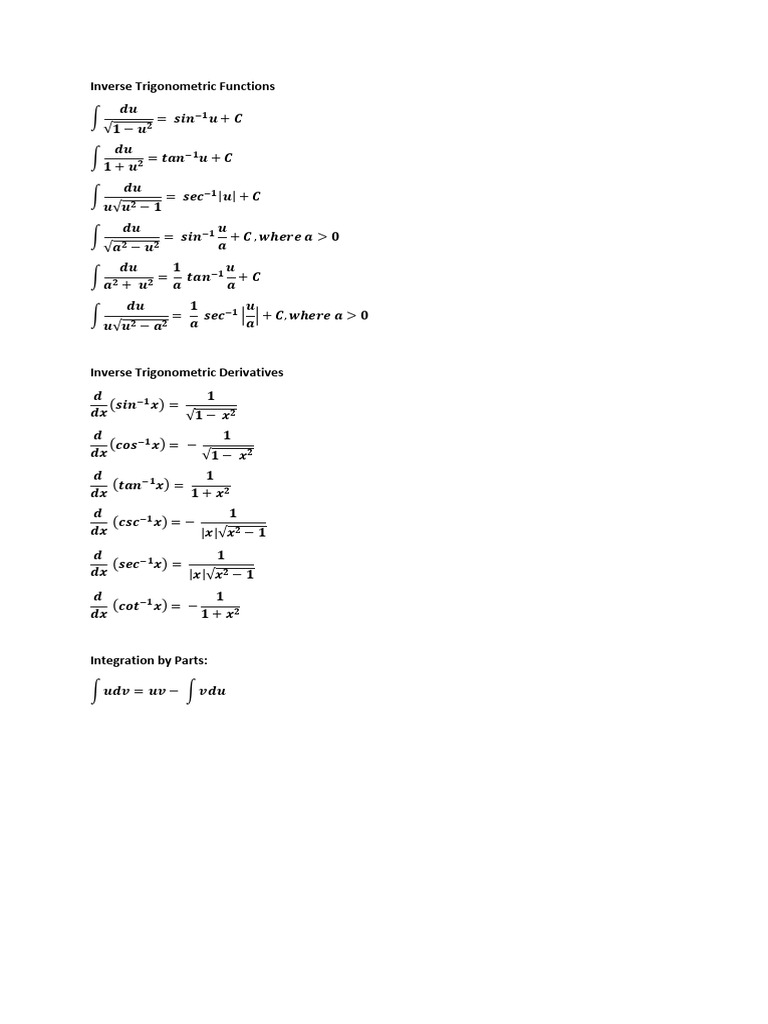 Inverse Trigonometric Functions 1 | PDF