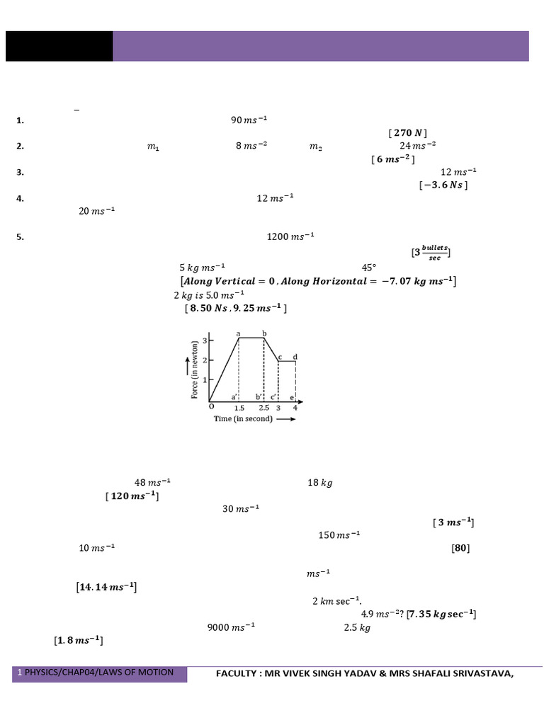 Worksheet Laws of Motion | PDF | Force | Friction