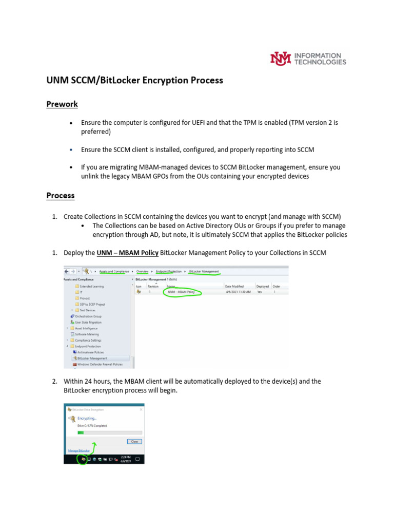 SCCM BitLocker Encryption Guide | PDF