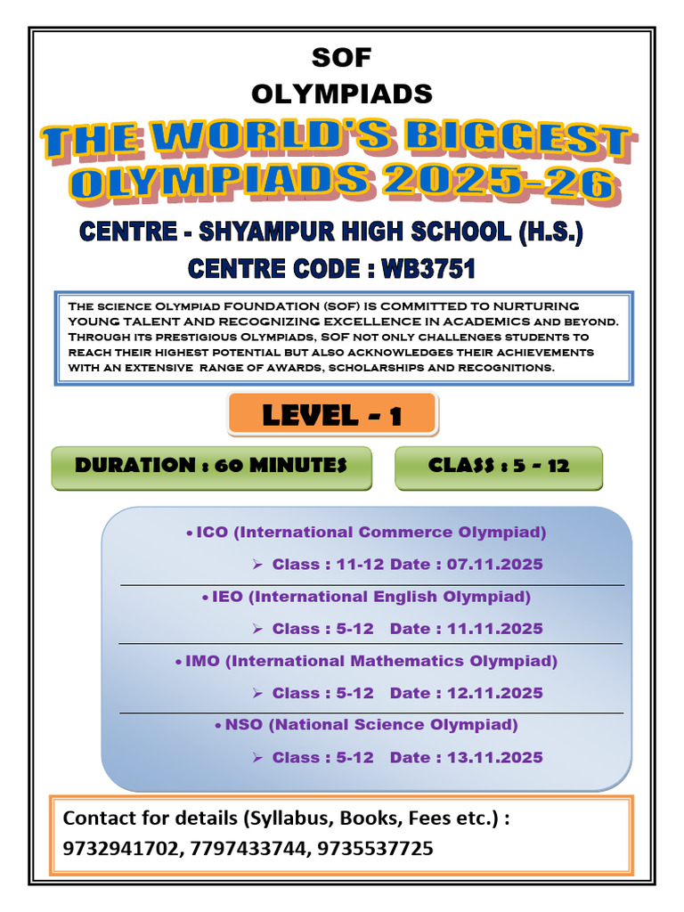 Level - 1: SOF Olympiads | PDF