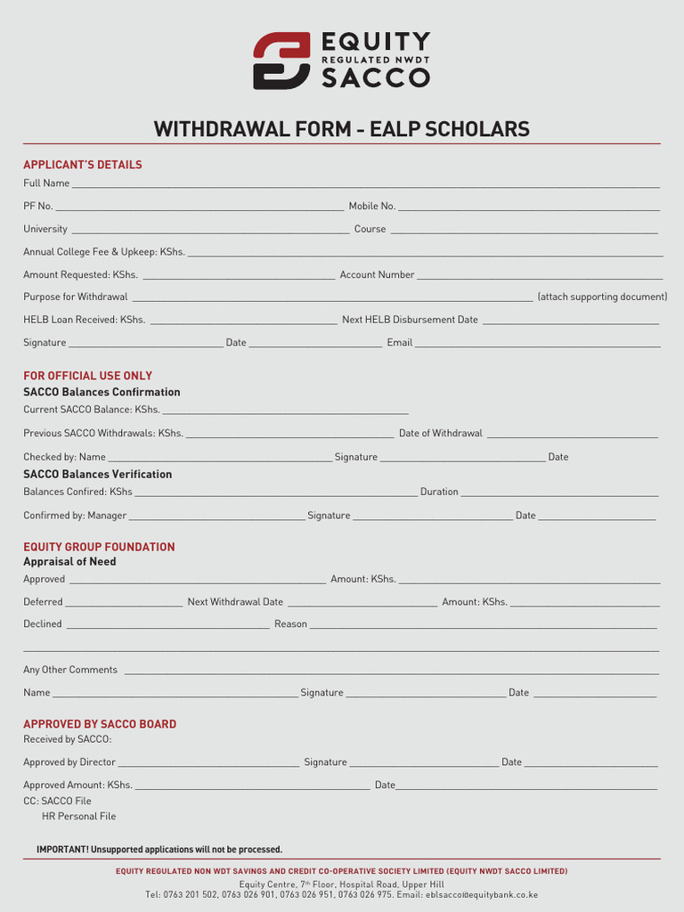 EALP Scholars Withdrawal Form | PDF | Private Sector | Business