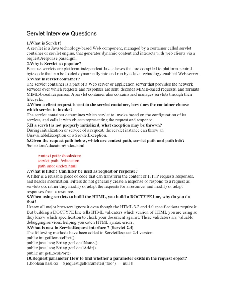 Servlet Interview Questions Pdf Java Servlet Hypertext Transfer Protocol