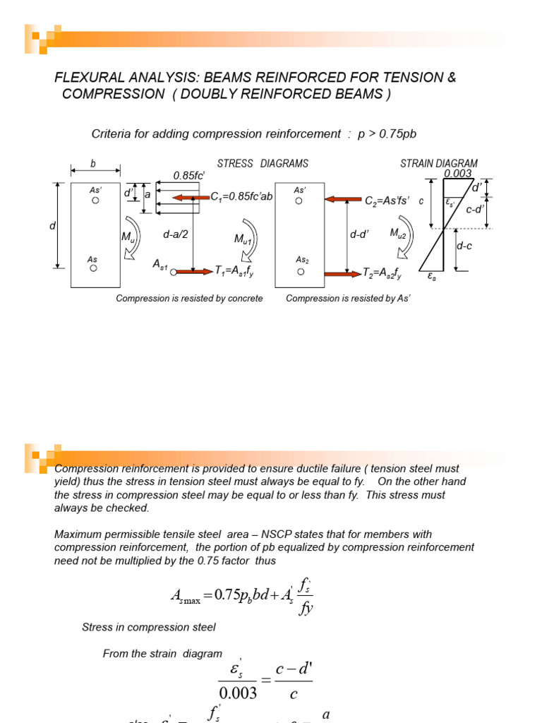 Analysis of T and Doubly Reinf Beams | PDF | Stress (Mechanics) | Applied And Interdisciplinary ...