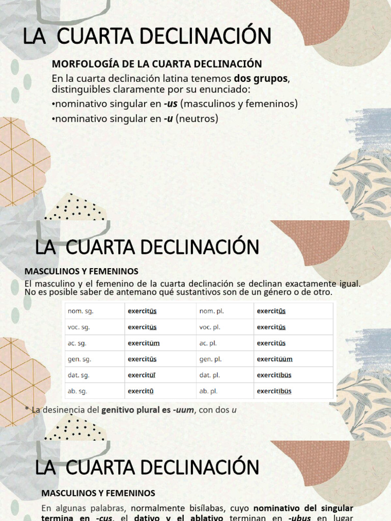 Cuarta Declinación en Latín | PDF