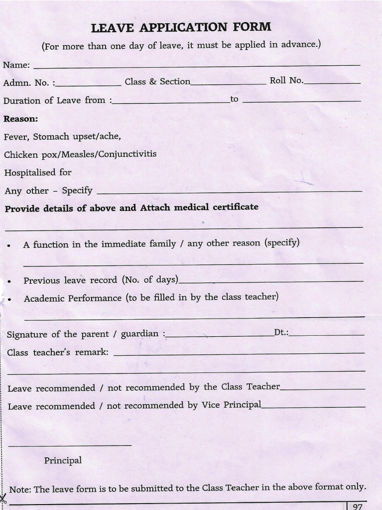 Leave Application | PDF